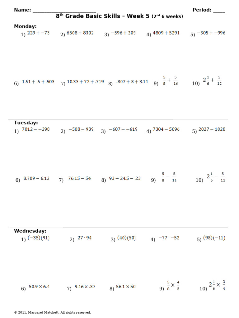 BS 5 Second 6 Weeks - 8th Grade | PDF