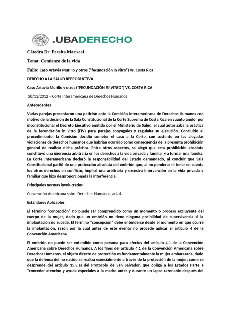 Fecundación in Vitro y Derechos Humanos | PDF | Fertilización en vitro ...