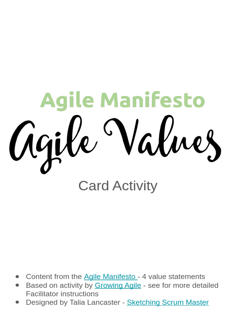 Agile Values Activity 1 | PDF
