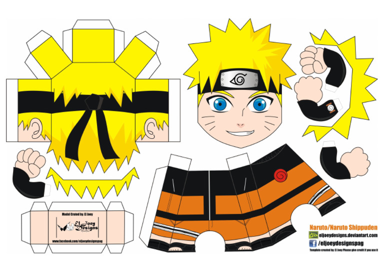 Naruto Paper Doll Template Paper Craft | PDF