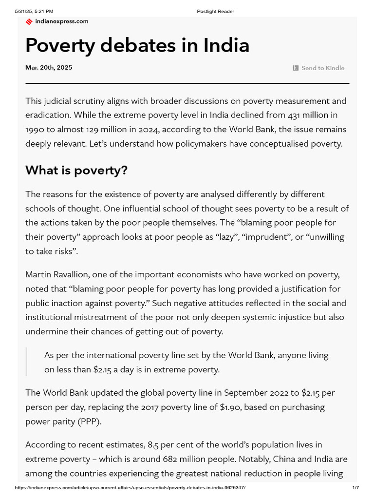Poverty Debates in India | PDF | Poverty Threshold | Poverty