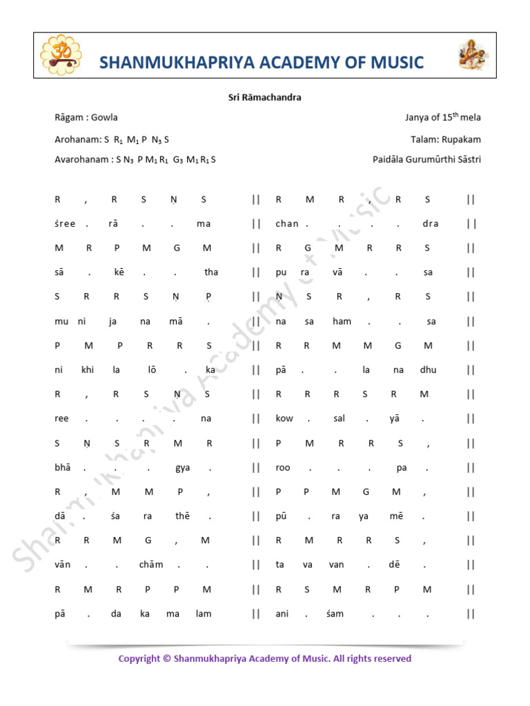 Gowla Geetham Lyrics and Structure | PDF