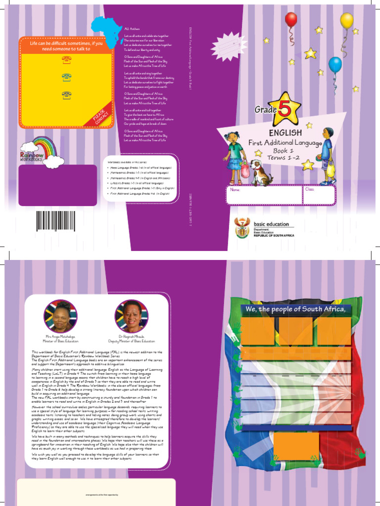 Grade 5 English FAL Workbook Terms 1-2 | PDF | Linguistics