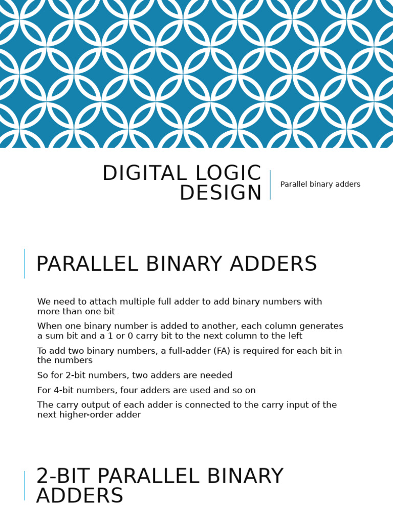 Lecture 12 - Parallel Adders and Subtractors | PDF