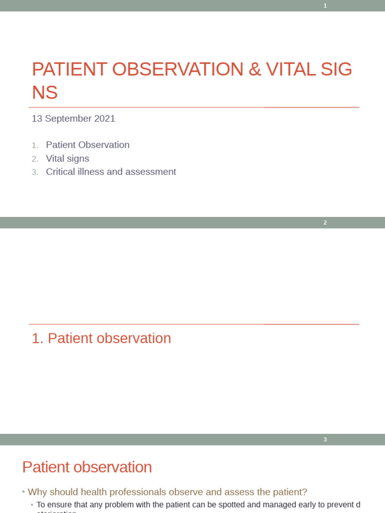 Patient Observation & Medical Emergency | PDF | Pulse | Breathing