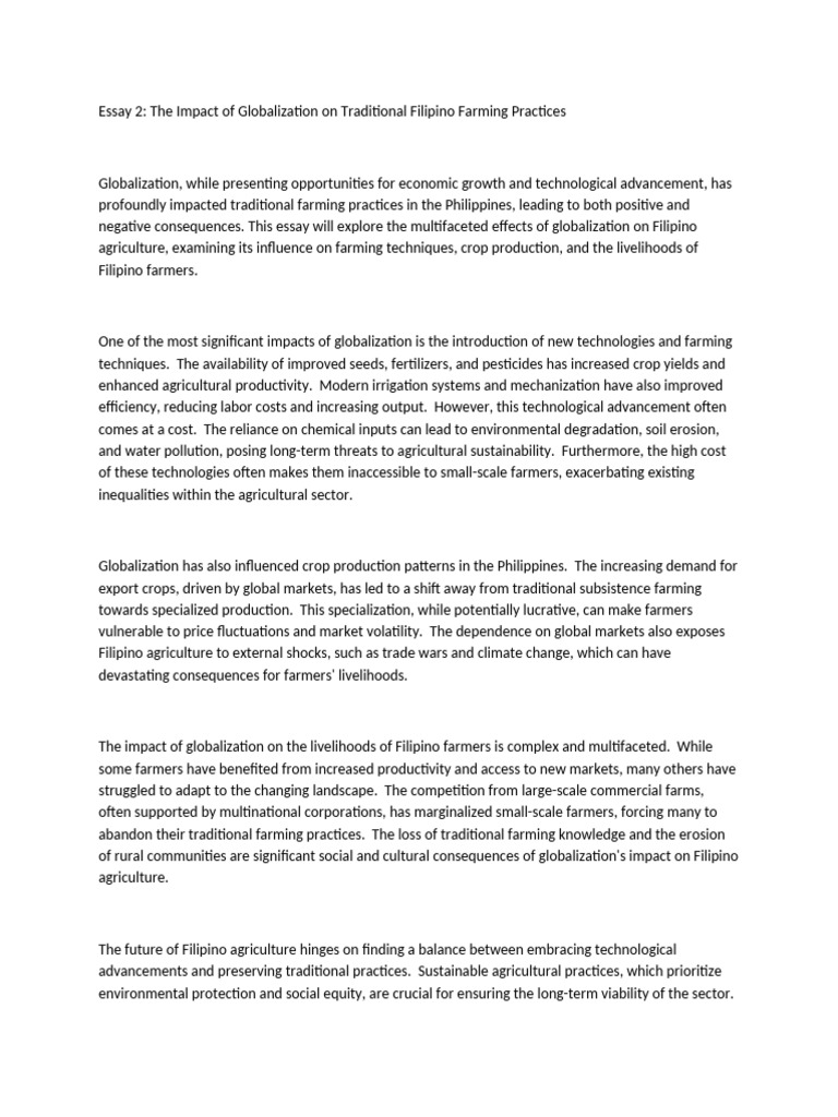 Essay 2 - The Im-WPS Office | PDF | Agriculture | Sustainable Agriculture
