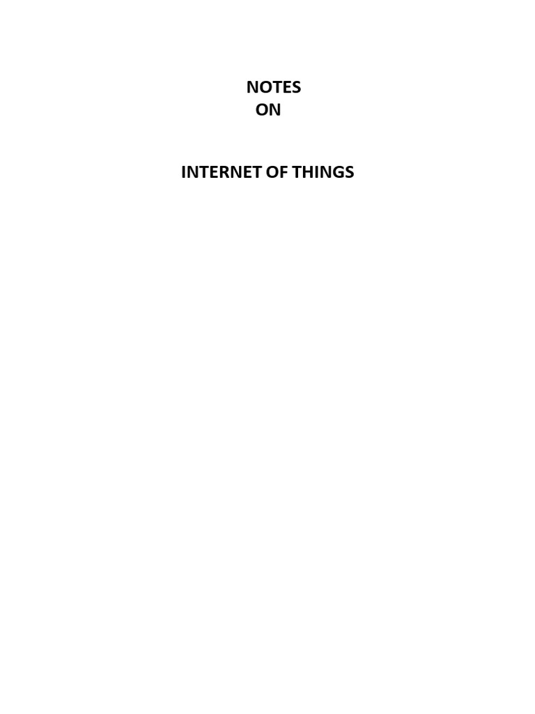IOT NOTES | PDF | Internet Protocols | I Pv6