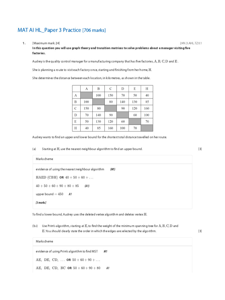 MAT AI HL_Paper 3 Practice-1 | PDF | P Value | Statistical Theory