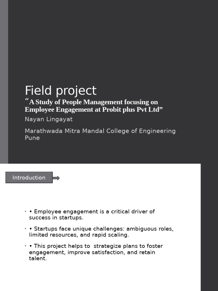 Field Project Proposal Employee Engagement | PDF