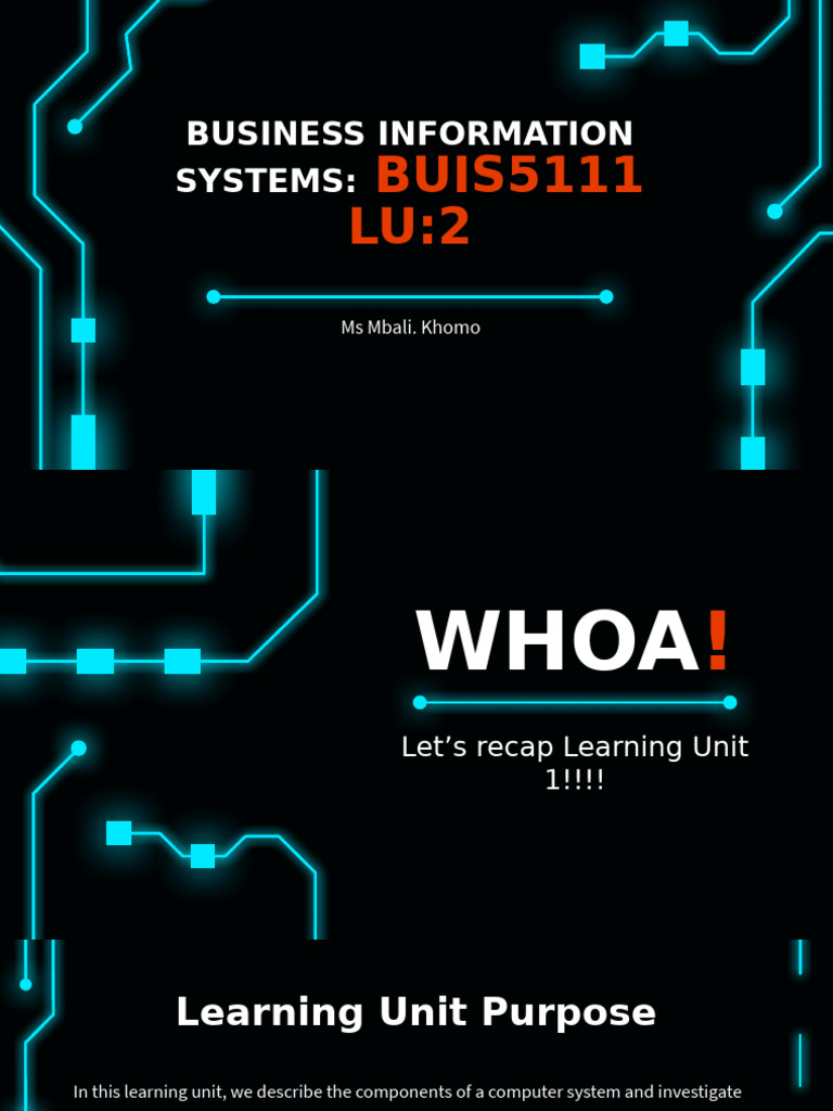 BUIS5111 - Learning Unit 2 | PDF | Random Access Memory | Computer Data Storage