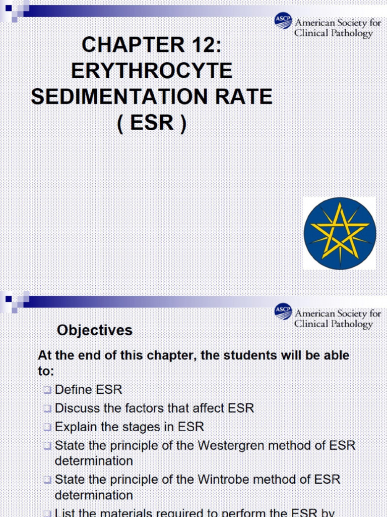 Hema I Chapter 12 - ESR | PDF