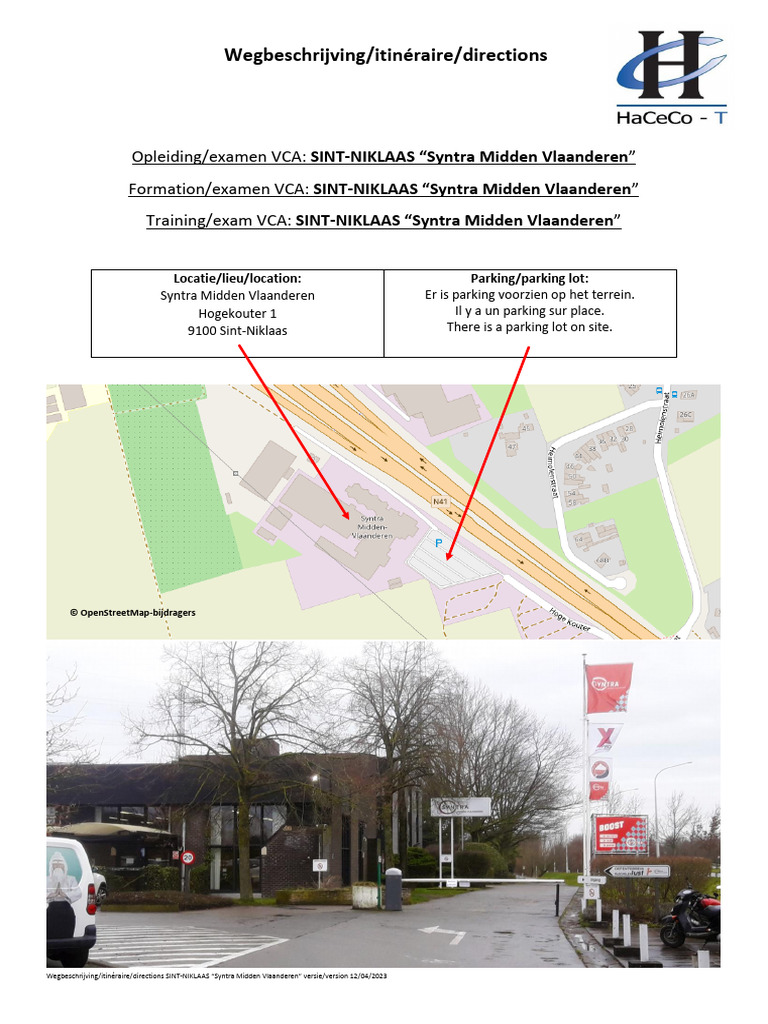 Wegbeschrijving SintNiklaas SyntraMiddenVlaanderen | PDF