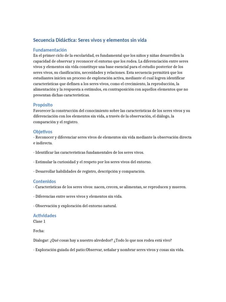 Seres Vivos y Elementos Sin Vida | PDF | Vida | Plantas