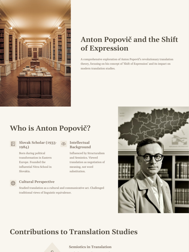 Popovič's Shift of Expression Theory | PDF | Translations | Semantics