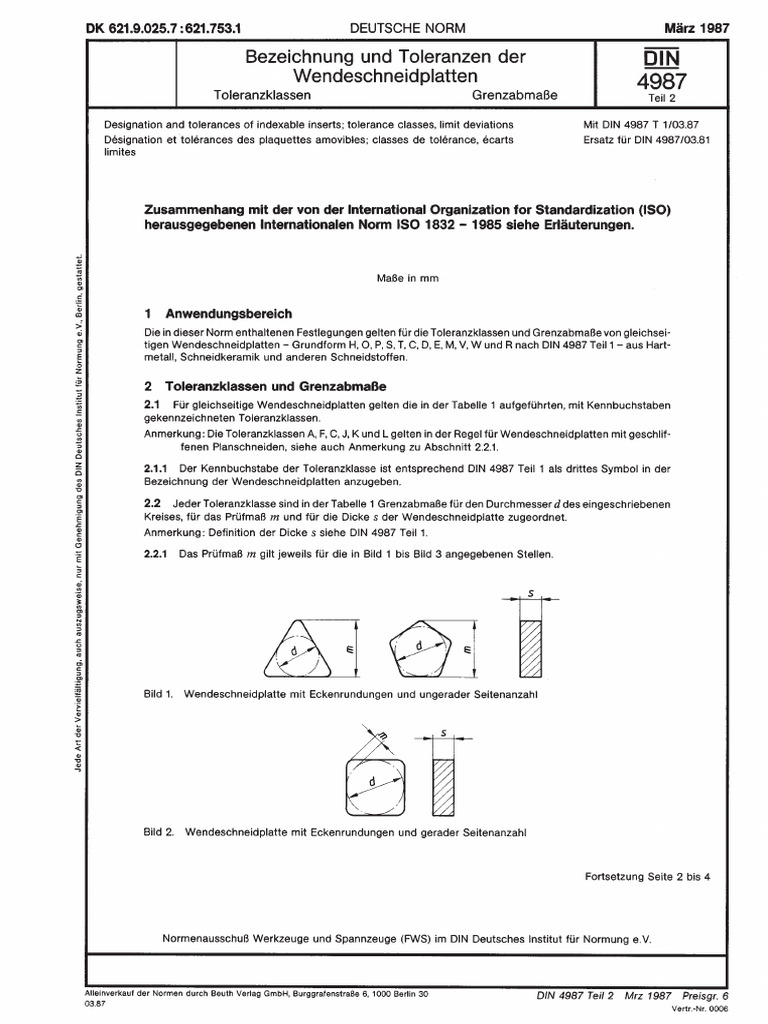 Din 4987-2 1987-03 | PDF
