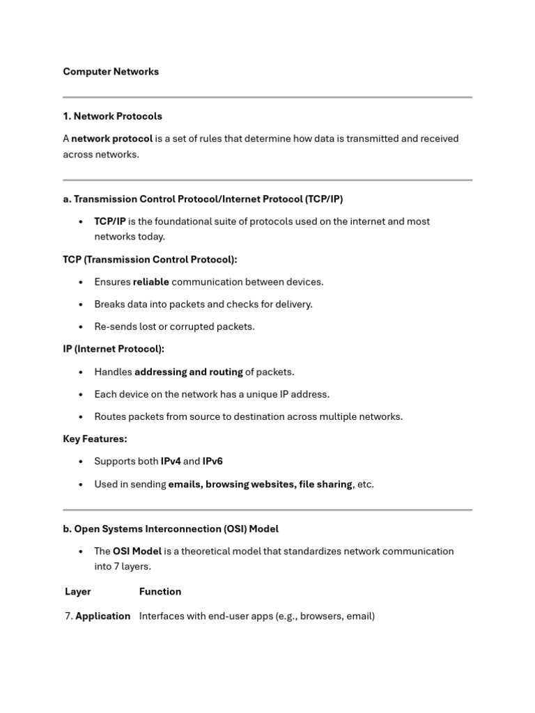 Understanding Computer Network Protocols | PDF | Computer Network ...