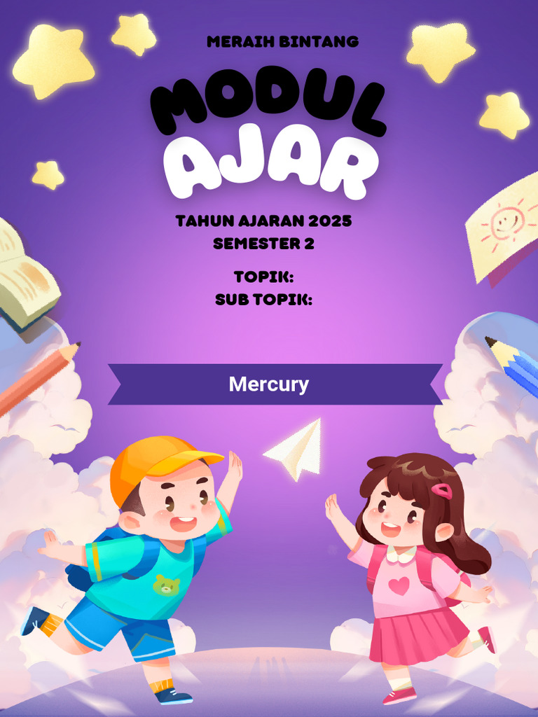 Ungu Warna Warni Ilustratif Asyik Sampul Modul Ajar Dokumen A4 ...