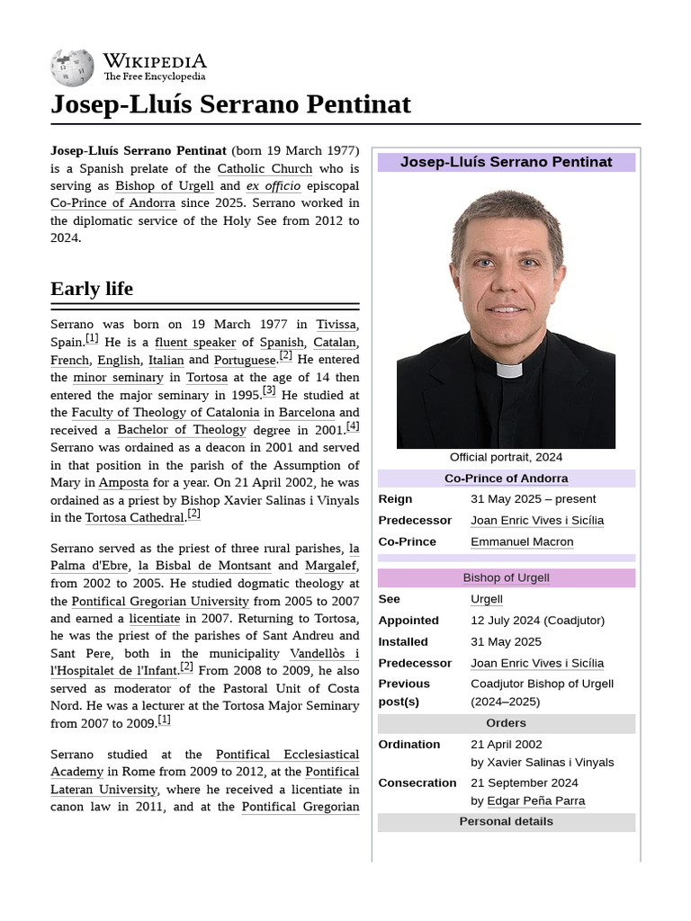 Josep-Lluís Serrano Pentinat | PDF | Catholic Church | Christian ...