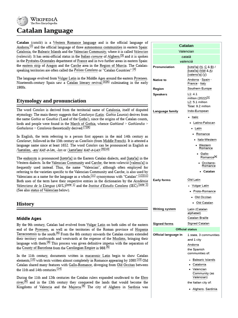 Catalan Language | PDF | Catalonia | Linguistics