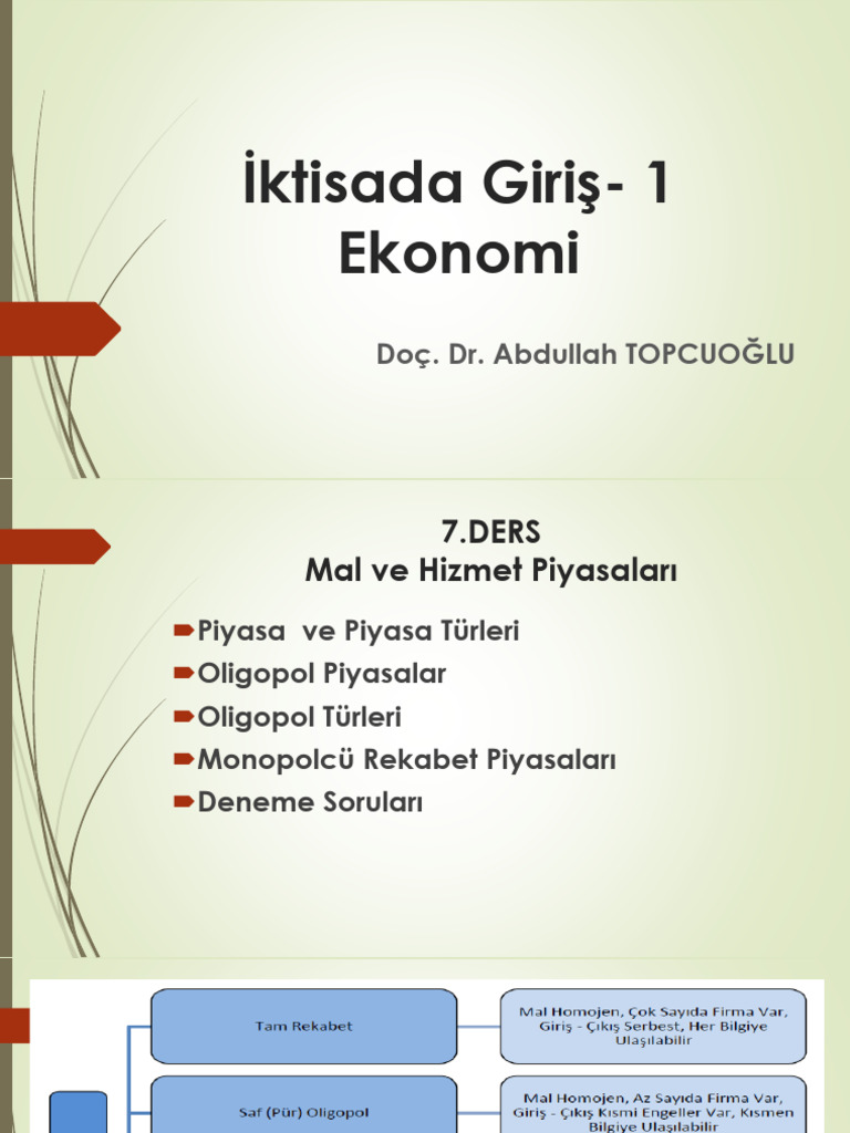 Iktisada Giris 1 7 Ders | PDF