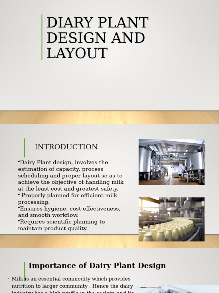 Diary Plant Design and Layout | PDF | Dairy | Milk
