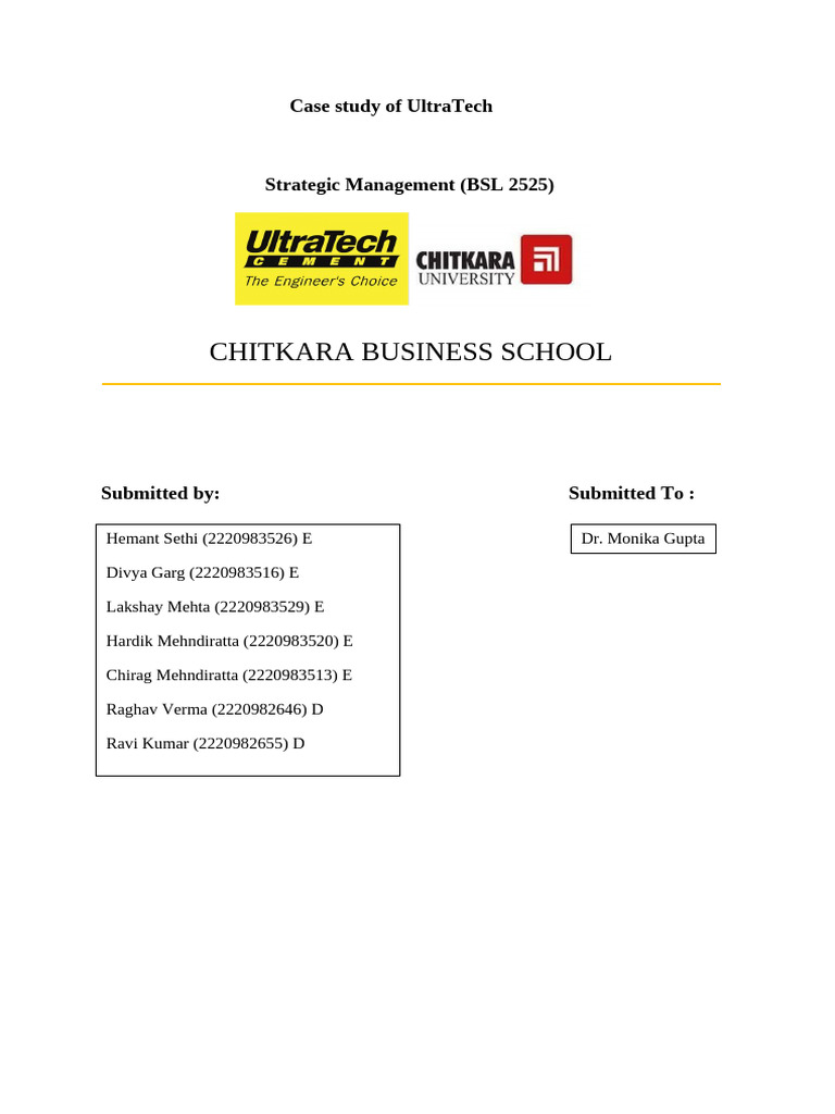 UltraTech Cement: A Strategic Overview | PDF | Cement | Market (Economics)