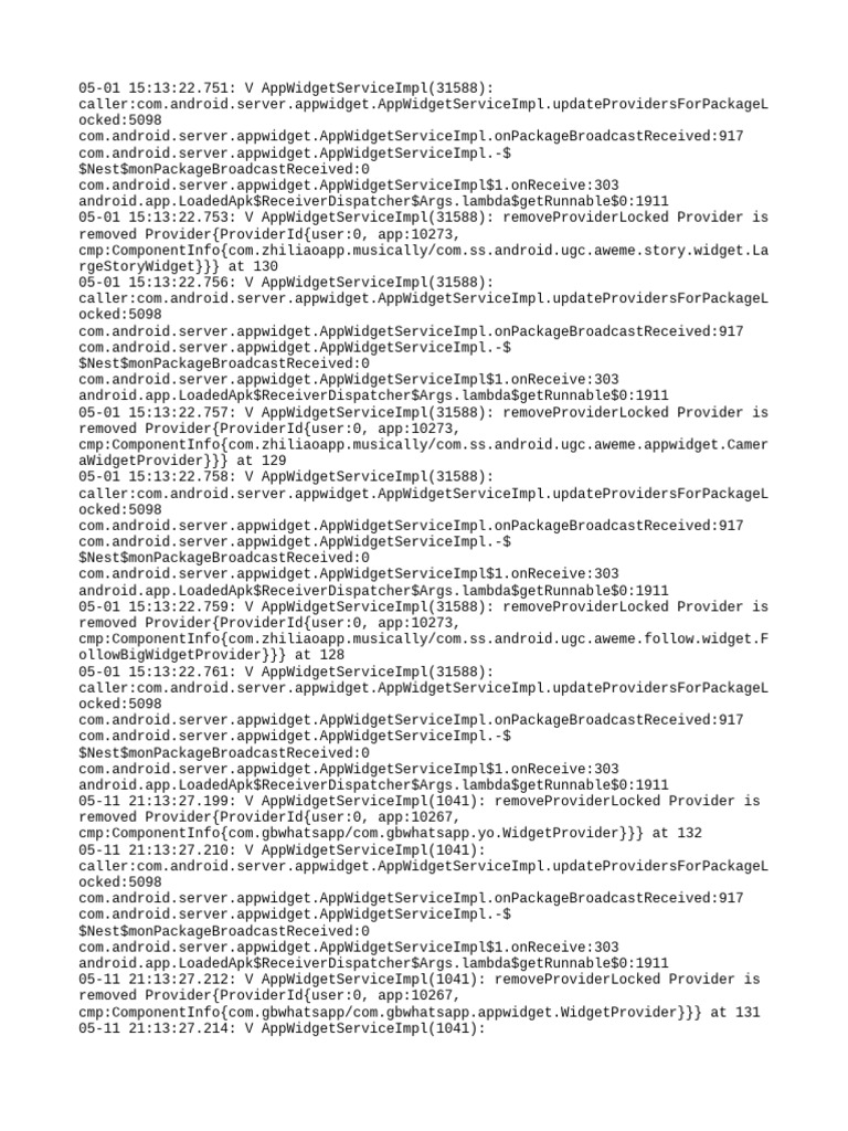 Appwidget History Log1 | PDF | Mobile Software | Smart Devices