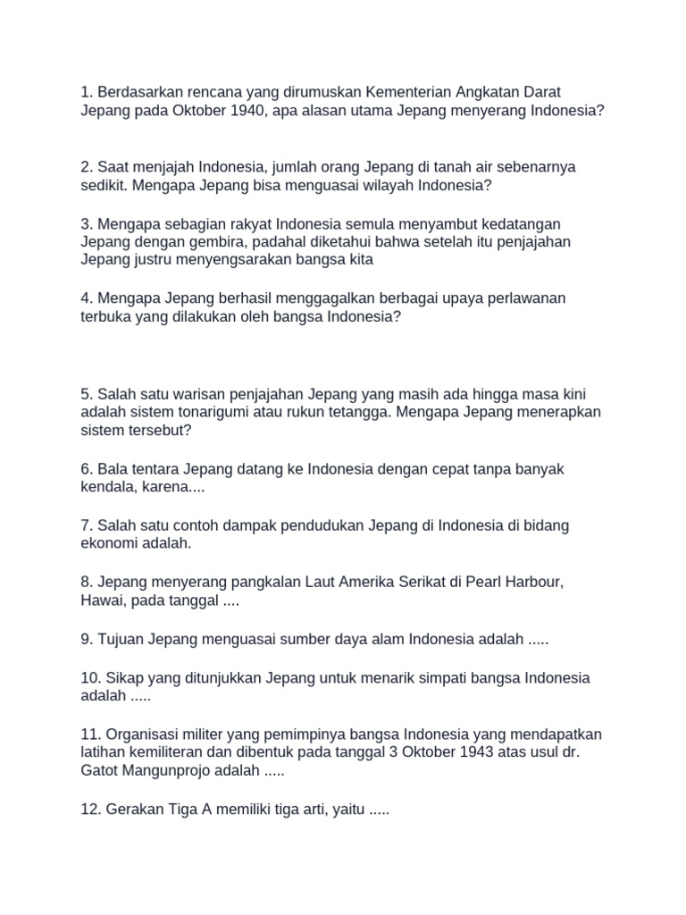 Kisi-Kisi PAT Sejarah Kelas XI SMT 2 | PDF