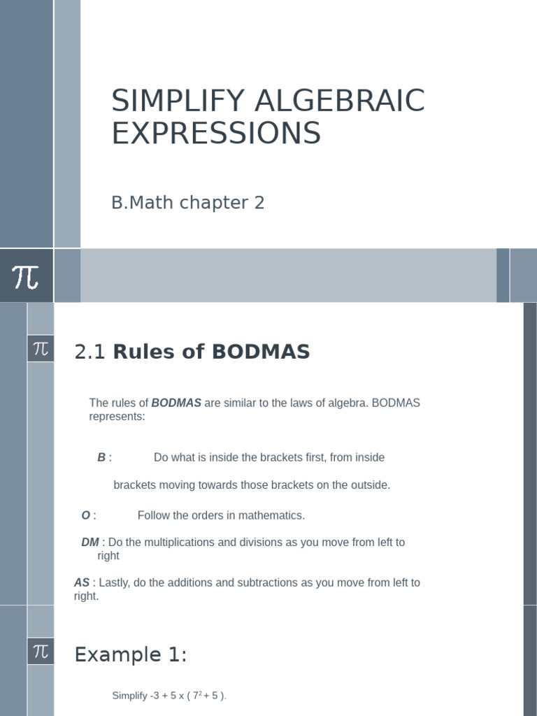 Chapter 2 SIMPLIFY ALGEBRAIC EXPRESSIONS | PDF | Mathematics | Algebra