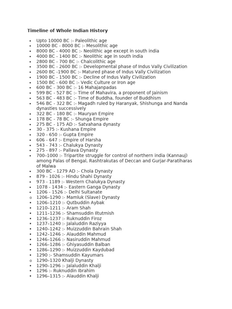 Indus Valley Civilization Timeline | PDF