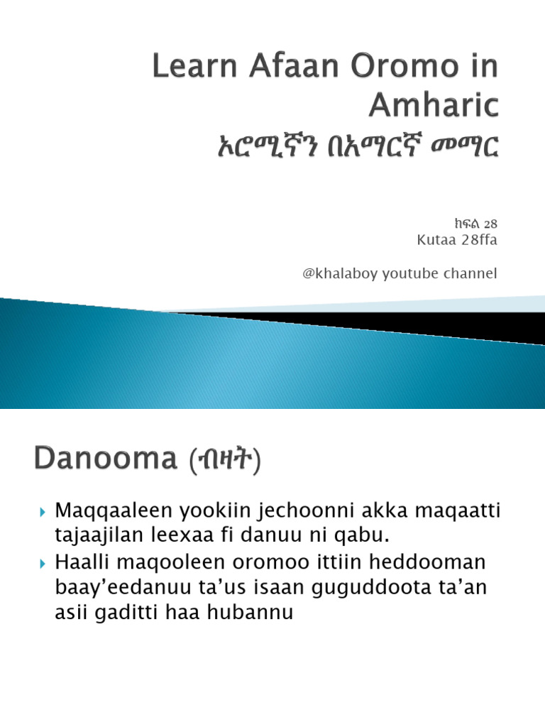 Afaan Oromo to Amharic Basics | PDF | Ethiopia