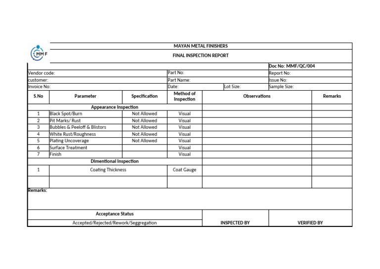4. Final Inspection Report | PDF