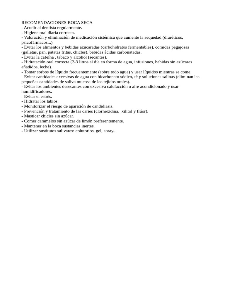 Consejos para Combatir la Boca Seca | PDF