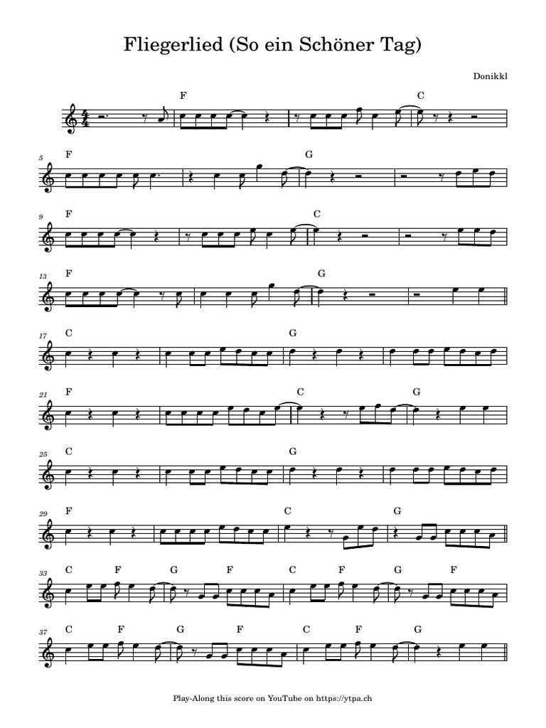 Fliegerlied So Ein Schner Tag - Donikkl | PDF