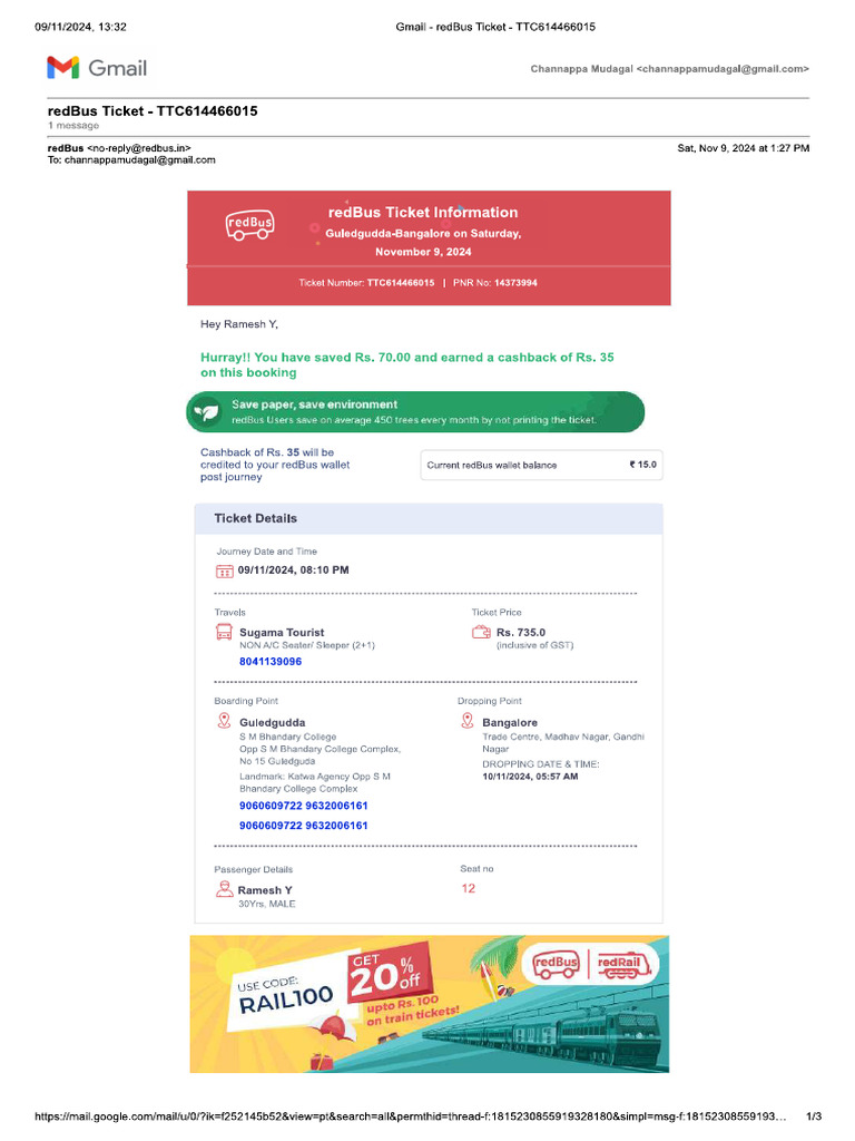 Bus Ticket | PDF