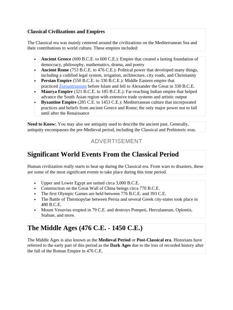 Classical Civilizations and Empires | PDF