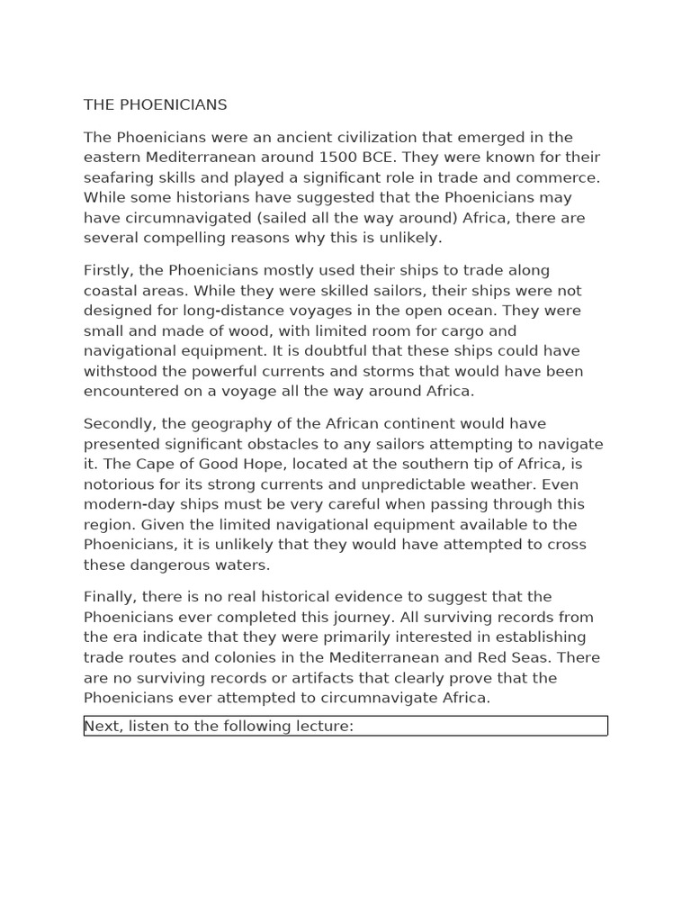 THE PHOENICIANS | PDF