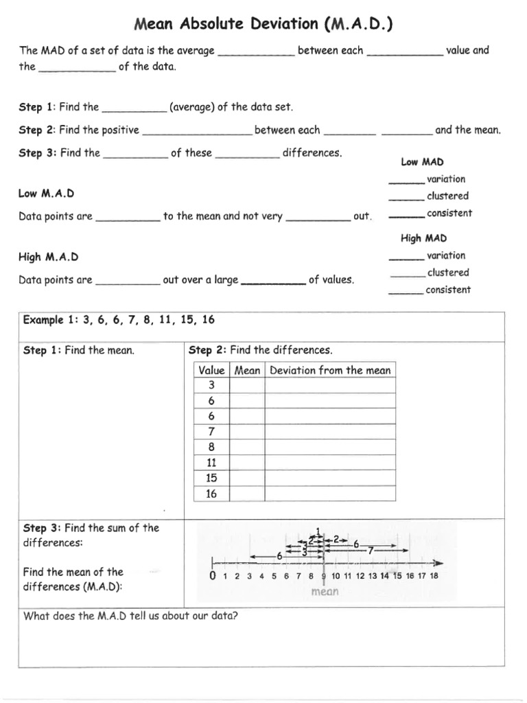 Mean Absolute Deviation Notes | PDF