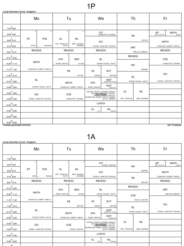 JYSS 2022 Sem 2 Term 3 230622 Class TT | PDF