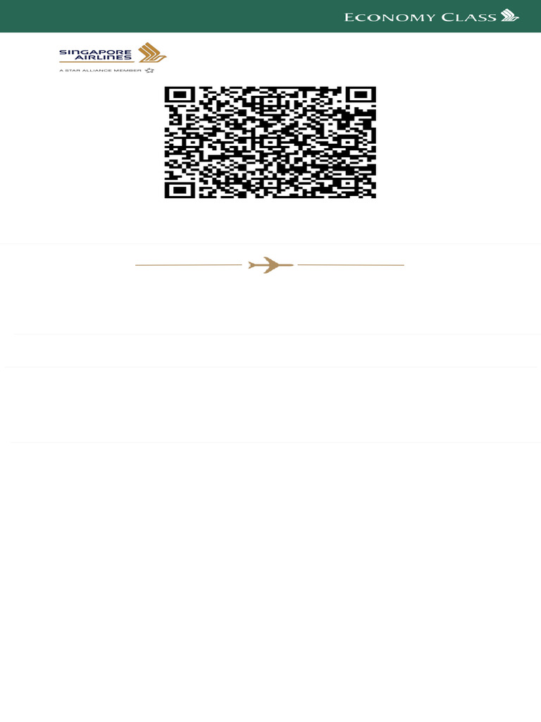 Singapore Airlines Boarding Pass Example | PDF