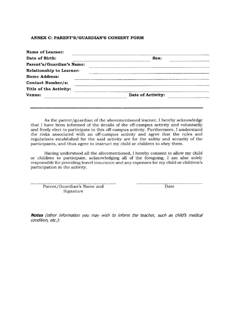 Parental Consent 1 | PDF