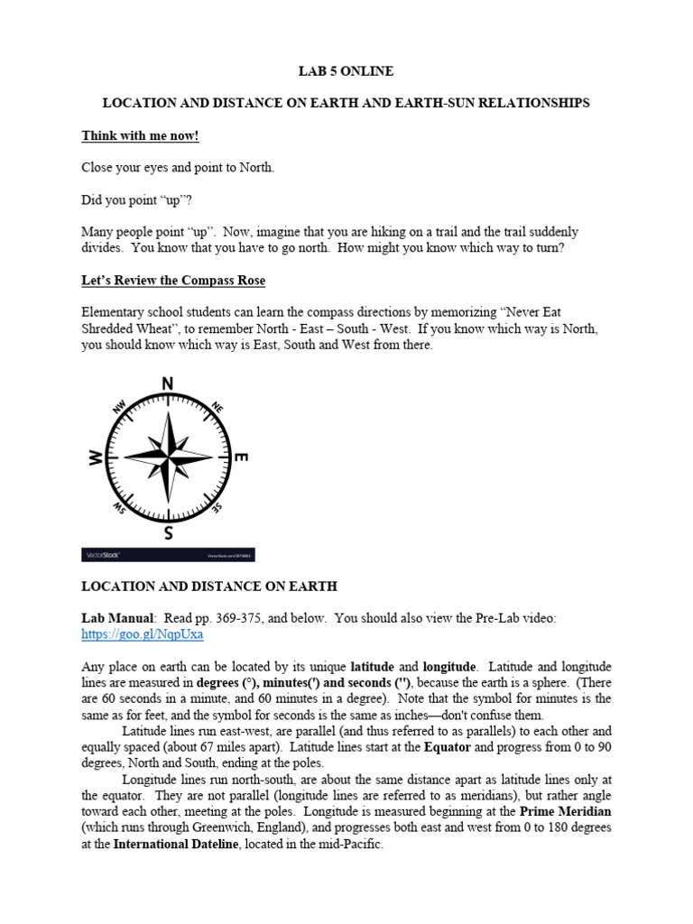 Lab5LocationOnlinemultchoiceF18 1 | PDF | Latitude | Longitude
