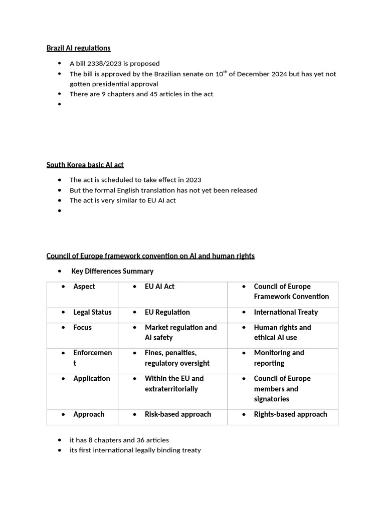 Brazil AI Regulations | PDF
