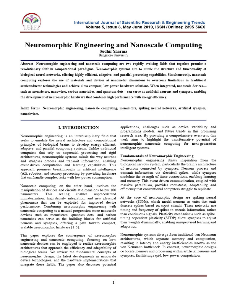 Neuromorphic Engineering and Nanoscale Computing | PDF | Nanotechnology ...