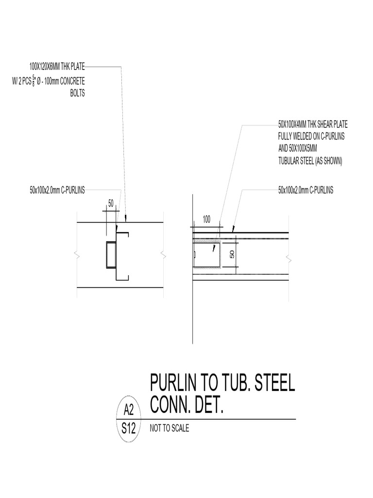 Purlin to Tubular Steel Connection Details | PDF