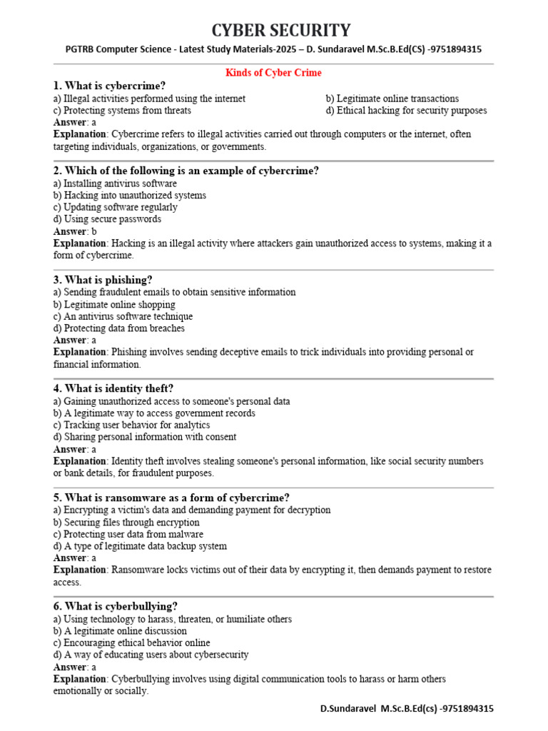 3. Kinds of Cyber Crime | PDF | Cybercrime | Security