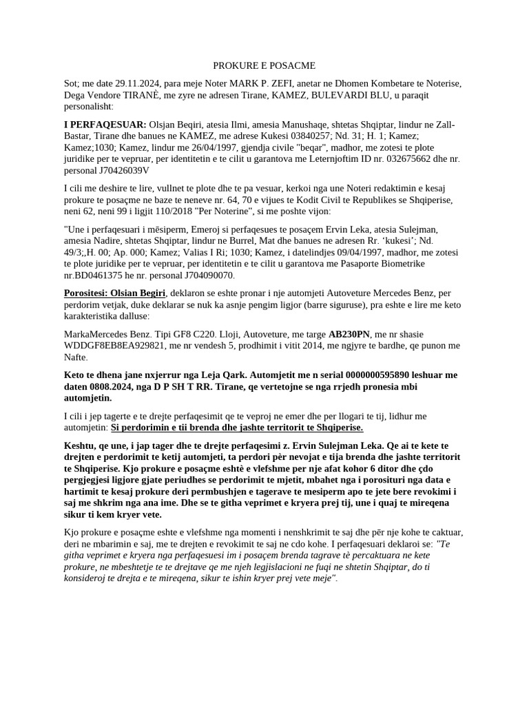 Prokure e Posacme | PDF