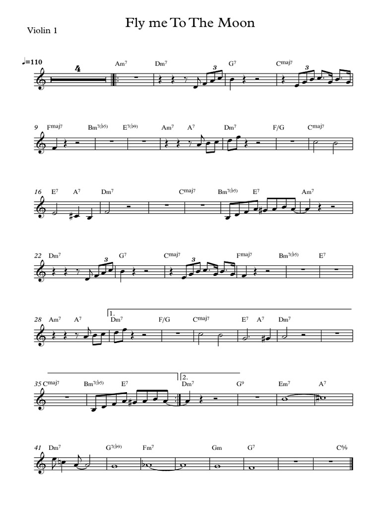 Fly Me To The Moon - Violin 1 | PDF