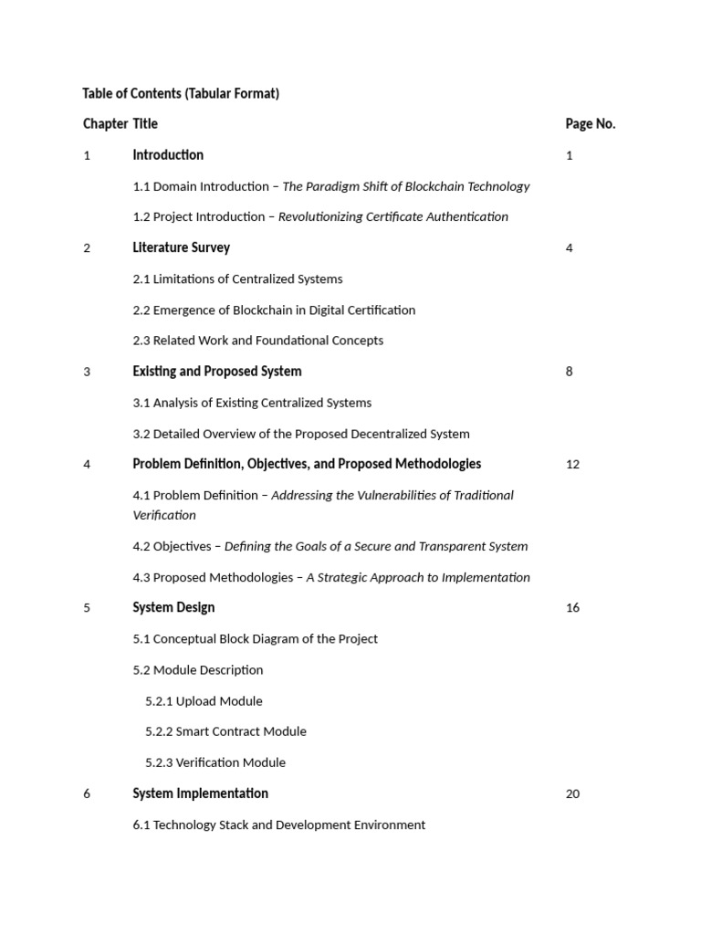 Table of Contents (Blockchain) | PDF | Computing | Information Technology