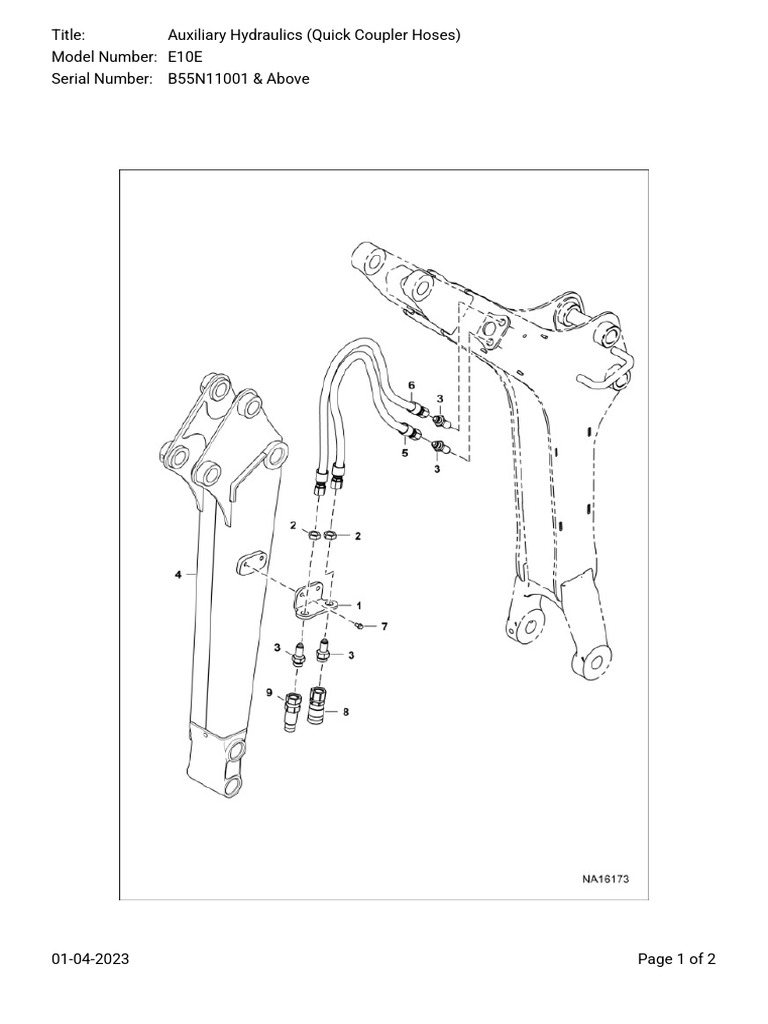 Auxiliary Hydraulics (Quick Coupler Hoses) - E10E | PDF